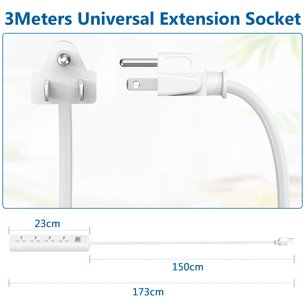 HUNTKEY | SZM404-4 Surge Protector Extension Outlet - 2500W 4Gang Universal Outlet Socket ...
