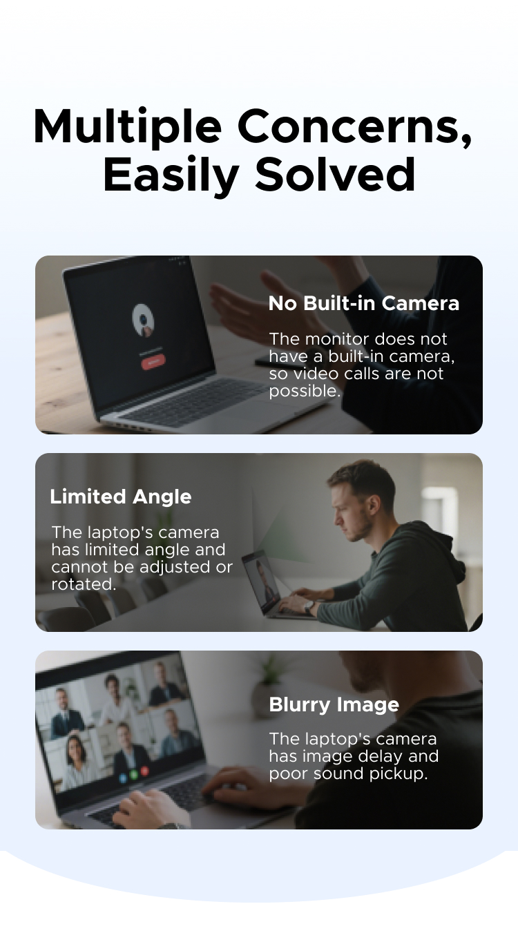 UGREEN 2K Ultra HD Camera Four -level Touch Adjustable Fill Light Live Streaming Meeting Built ...