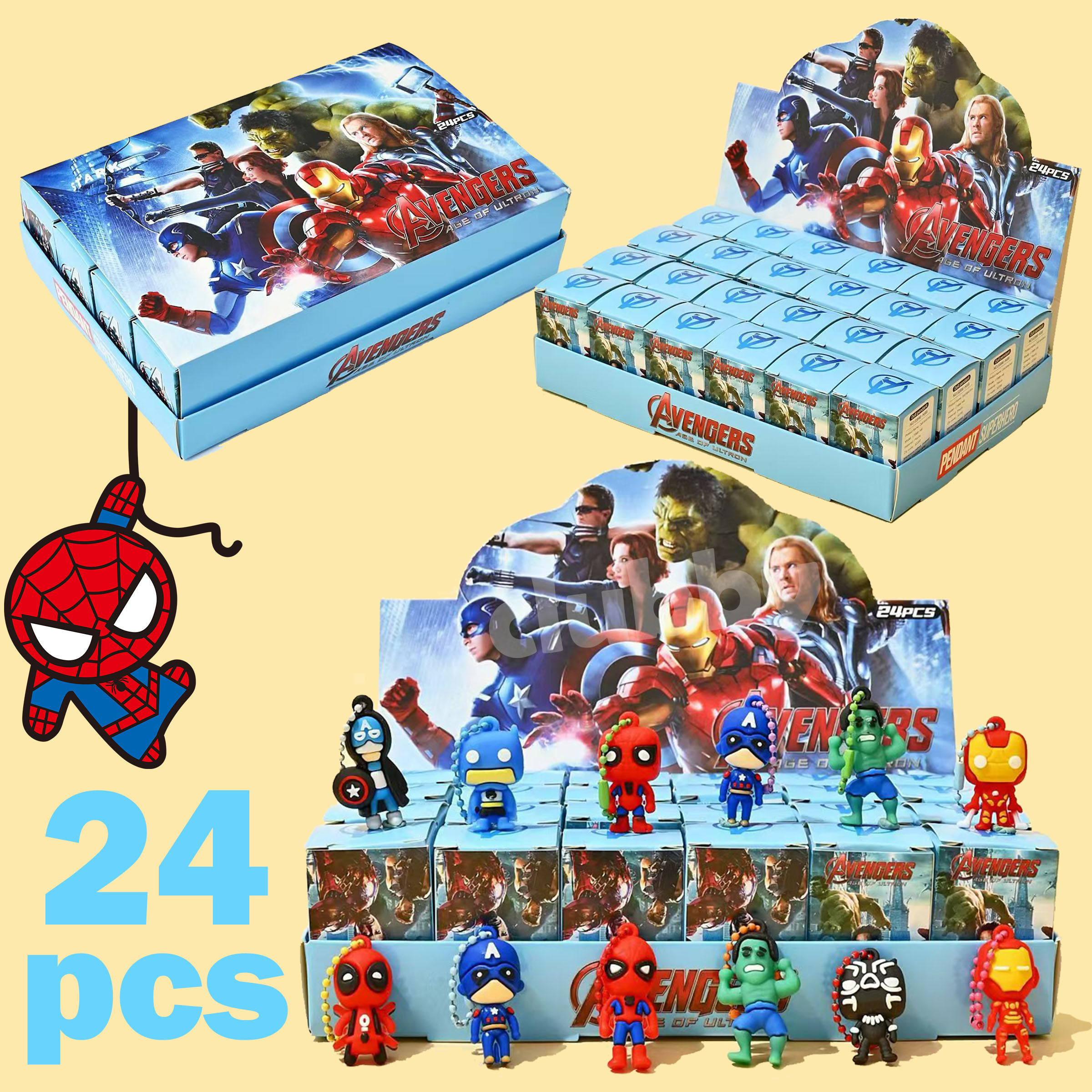 24 Marvel blind box Keychain mini Spiderman batman cute legends figure ...