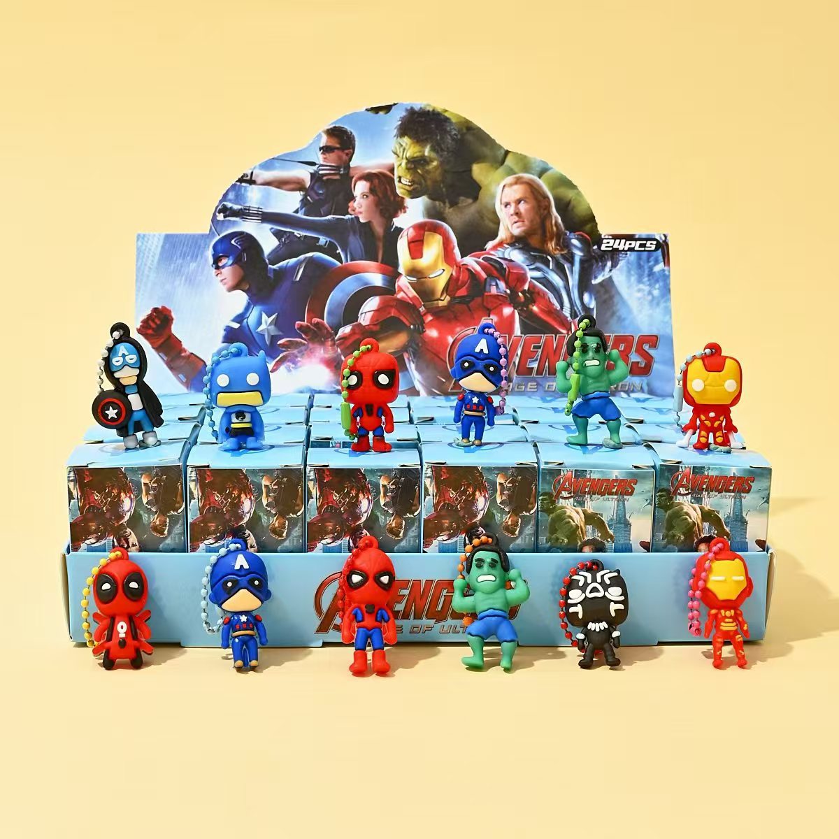 24 Marvel blind box Keychain mini Spiderman batman cute legends figure ...