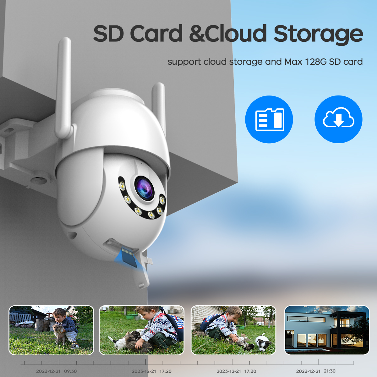 Jooan Waterproof 2K HD PTZ IP Camera Wifi Connect To Cellphone Outdoor Security CCTV Camera ...