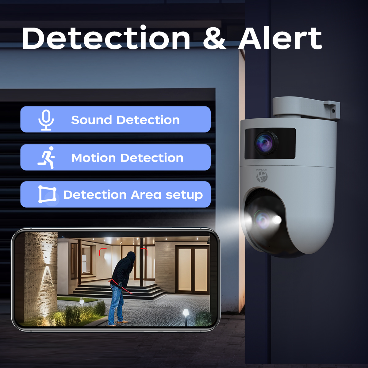 Jooan 4K CCTV camera Outdoor Dual Lens 5G WiFi Security Camera Voice intercom Auto Tracking ...