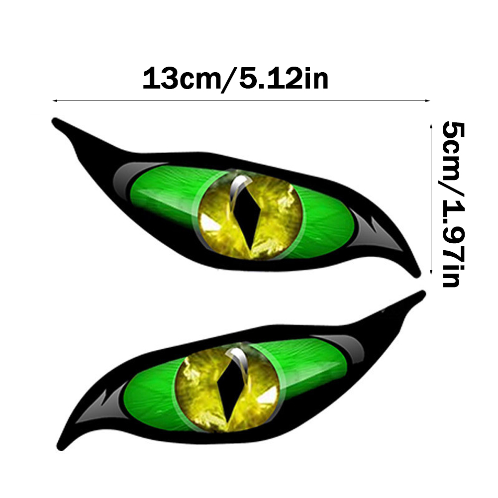 2Pcs 3D Stereo Motorcycle Reflective Cat's Eyes Sticker Mirror Decal ...