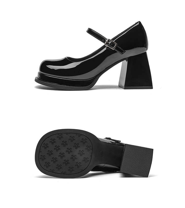 DUSTO Shoes for Women Mary Jane High Heels - Thick Heel with ...