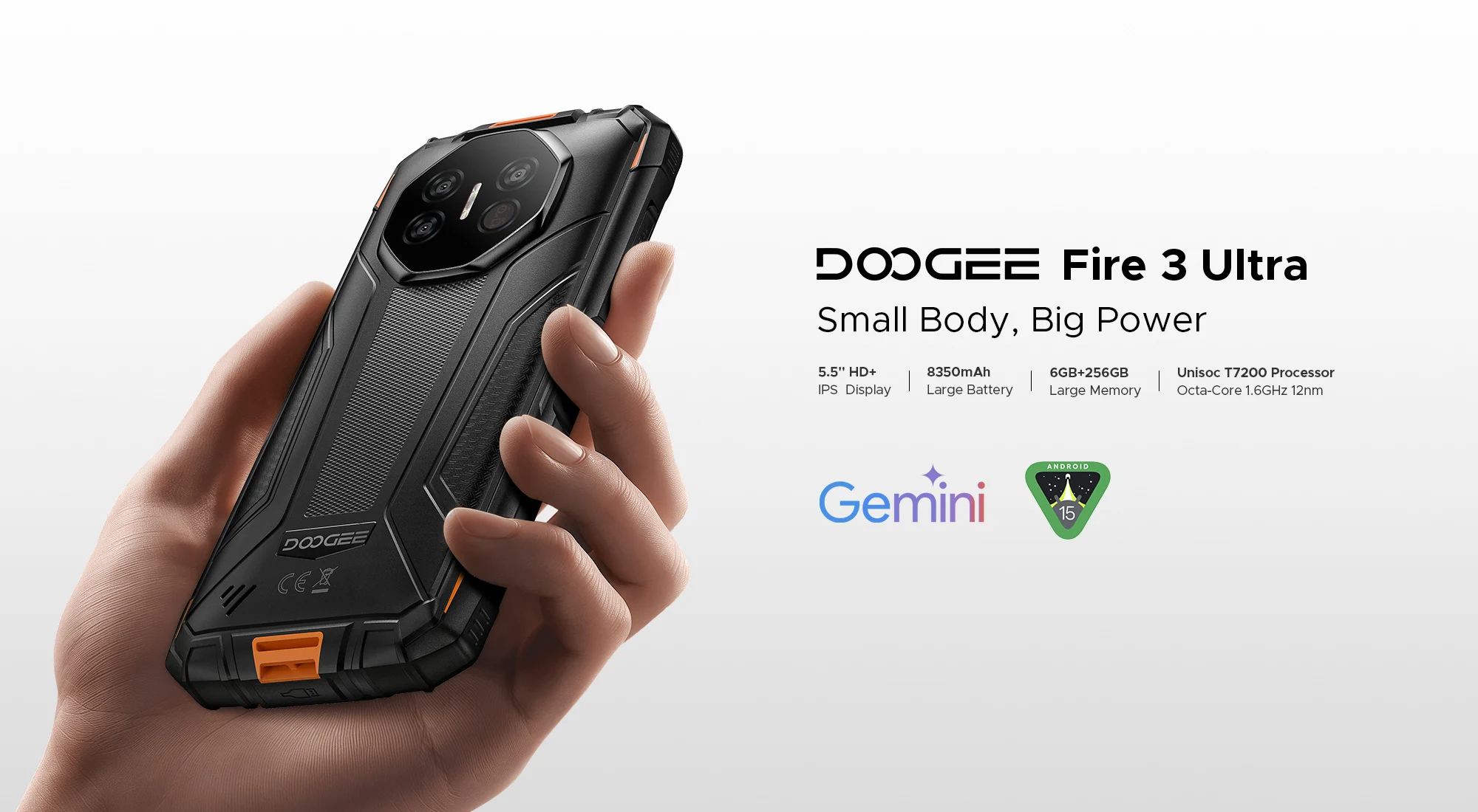 DOOGEE Fire 3 Ultra Rugged Smartphone 4G 5.5" HD 24GB RAM 256GB ROM ...