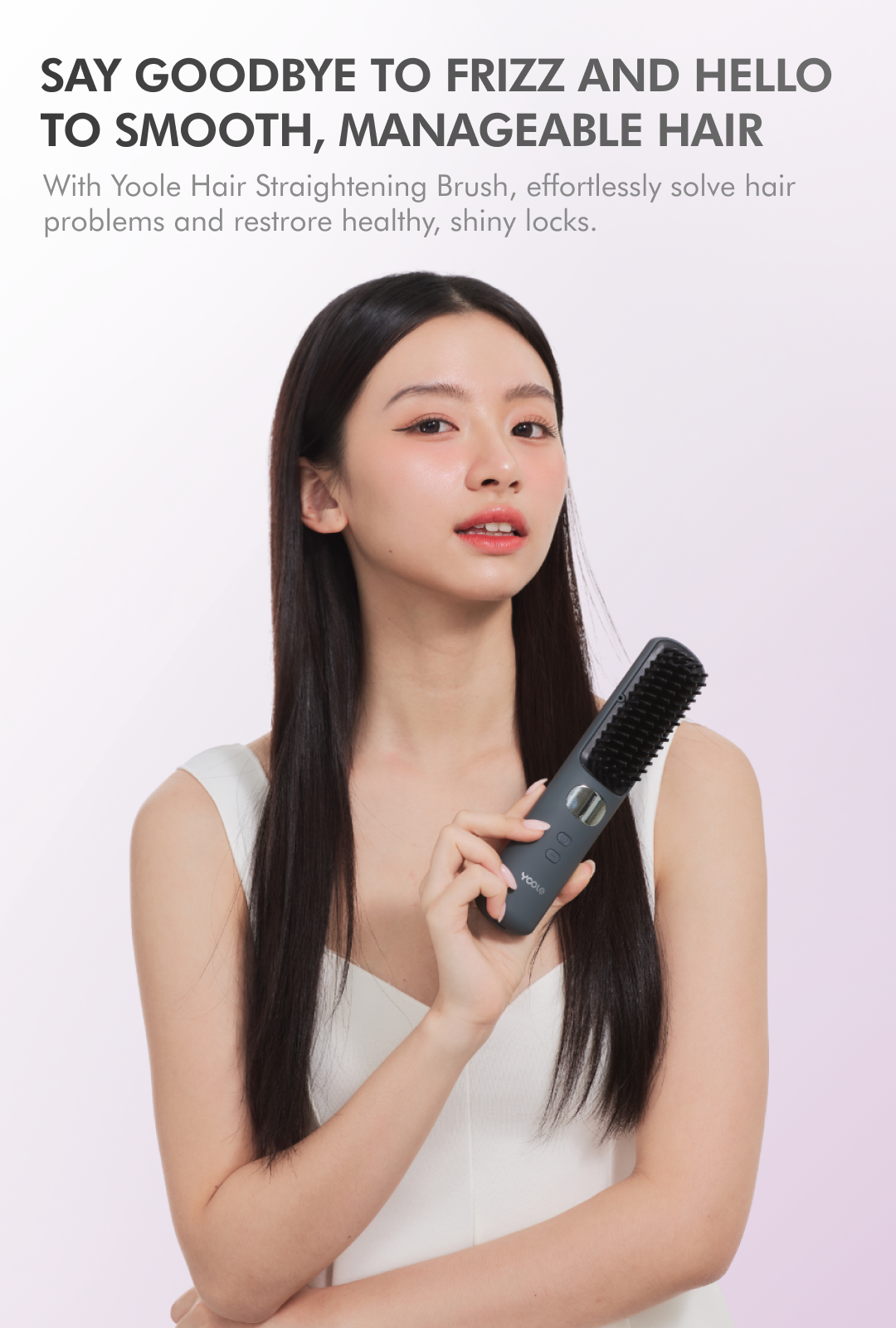 Yoole Styling Brush, Wireless Straightening & Curling 30M Plasma Ions ...