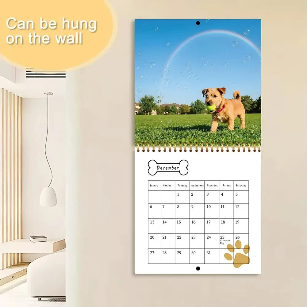 Cute Dog Illustration 2026 Calendar, Monthly Daily Planner with ...