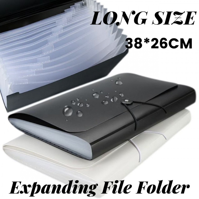 Long Expanding File Folder Organizer Document Organizer Paper Storage ...
