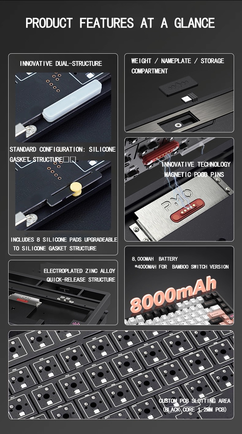 Elecfox PMO Wave75 Aluminum Mechanical Keyboard | Wireless Bluetooth ...