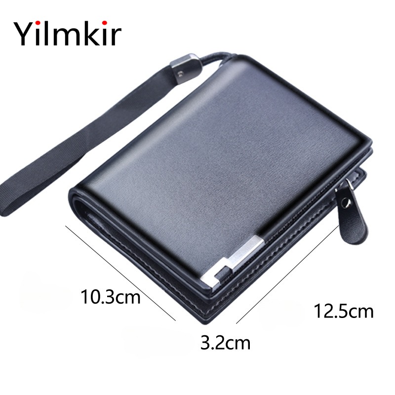 Men's Zipper Trifold Wallet - Large Capacity Money Clip Multi-Card Slot ...