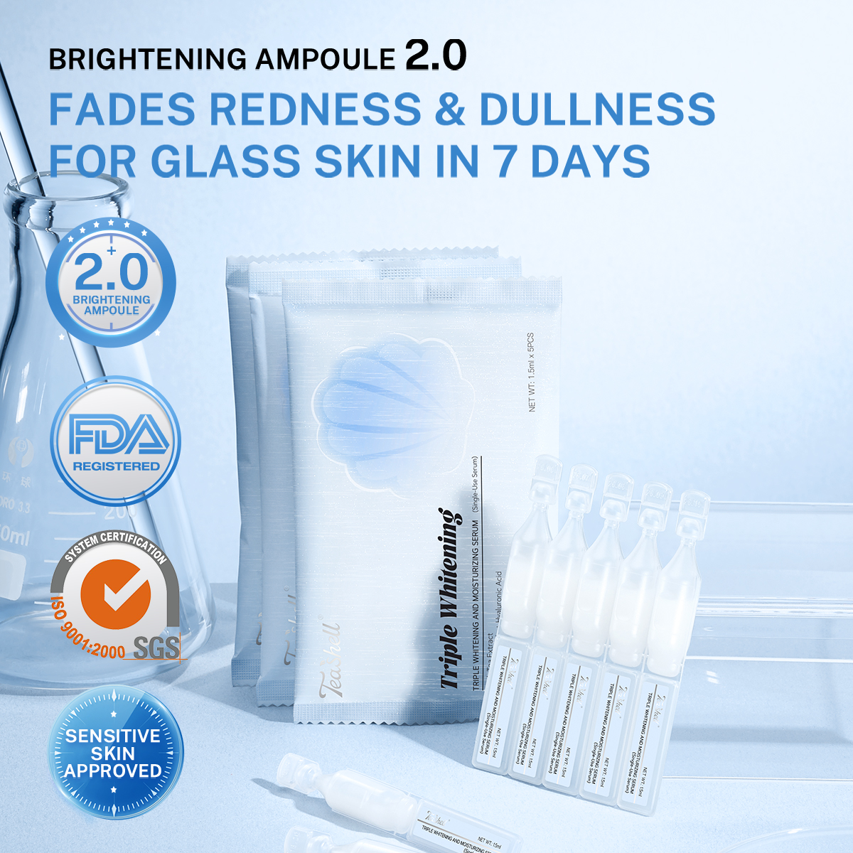 【2.0 Upgrade】JMCY× TEASHELL Whitening Ampoule Travel Set – Brightening ...