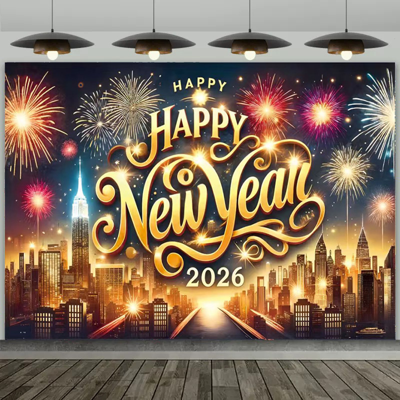 Black Gold New Year Background Banner Glitter 2026 Happy New Year ...
