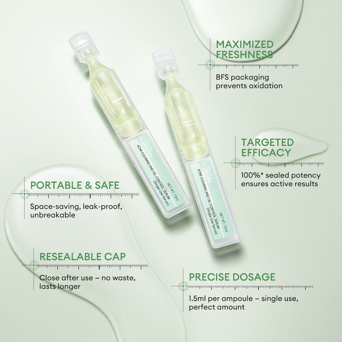 【2.0 Upgrade】JMCY× TEASHELL Acne clearing and Oil-Control Serum Acne ...