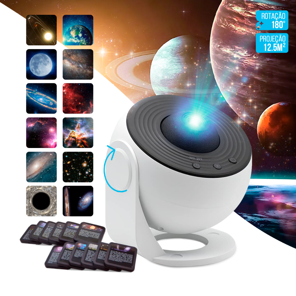 Galaxy Projector LED Light - 360° Rotating Star, Earth, Moon & Nebula ...