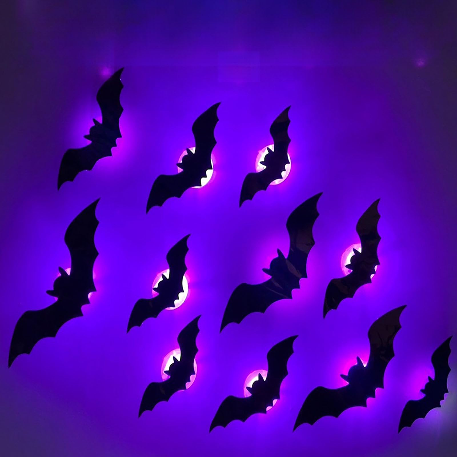 Halloween 3D Glowing Bat, 3D Glowing Spider, LED Decoration, PVC ...