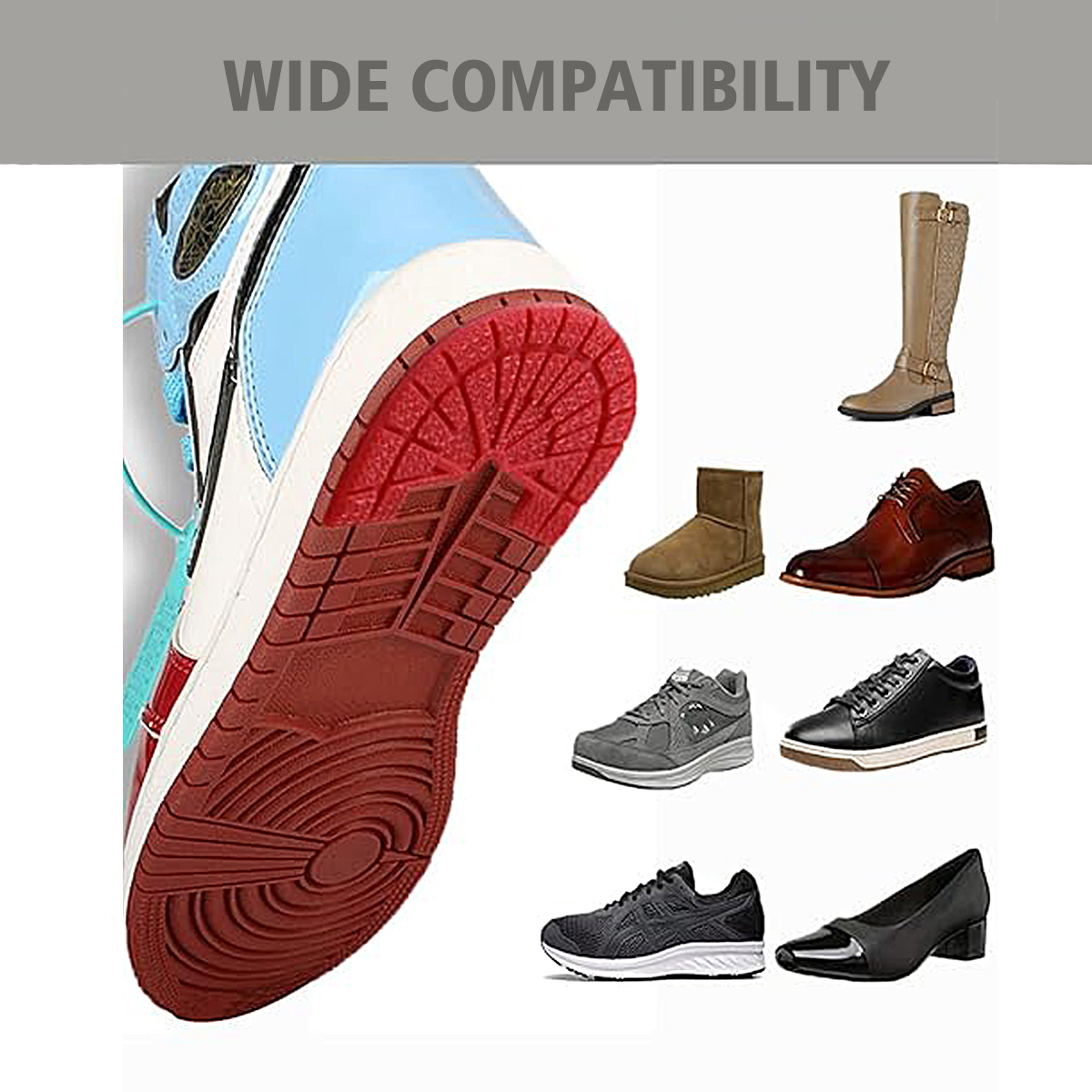 1 Pair Shoe Sole Protector Anti-Slip Self-Adhesive Heels Repair Plates ...