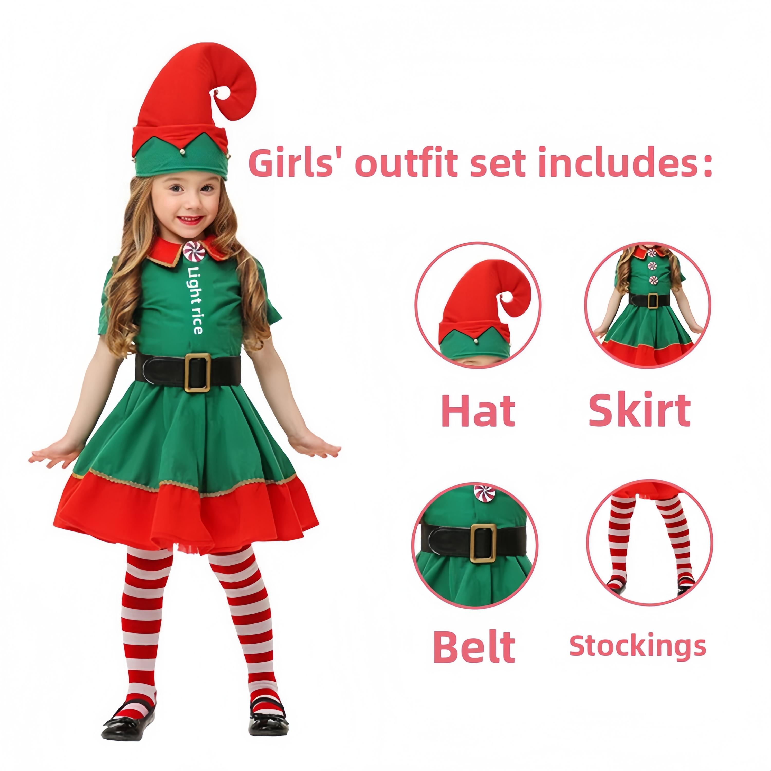 Christmas Elf Costumes for Family - Green & Red Festive Outfits for ...
