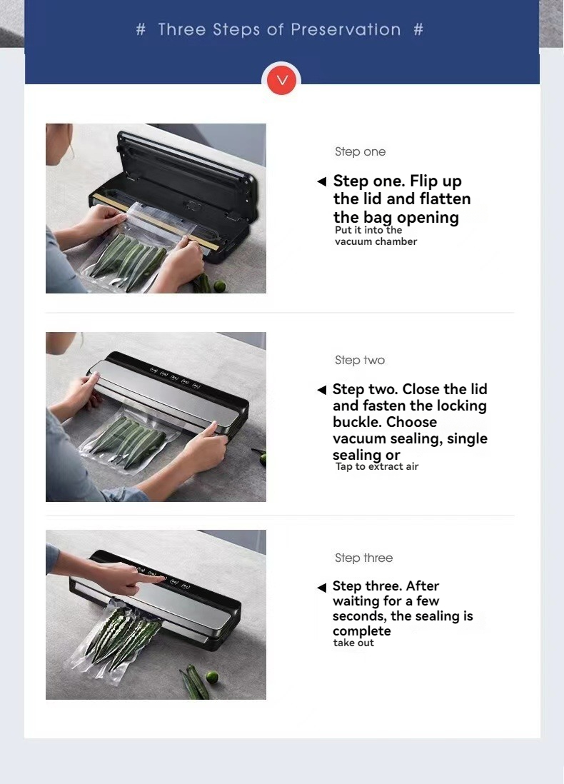 【Hot sale】Household food vacuum sealing machine Food plastic sealing ...