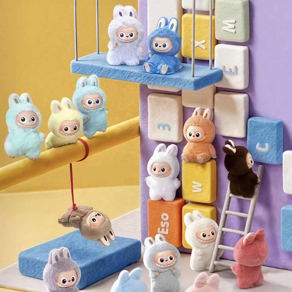 MONSTERS LABUBU V4 Heart Code Plush Toy Pendant Keychain Gift Doll ...