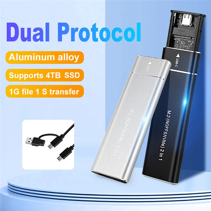Dual Protocol M2 SSD Case M.2 NVMe SATA SSD 10Gbps External Enclosure ...