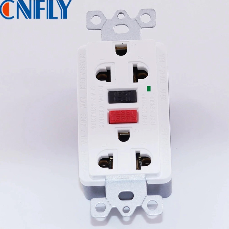 2-Gang GFCI Duplex Safety Outlet Wall Outlet 20A 250v Universal Outlet ...