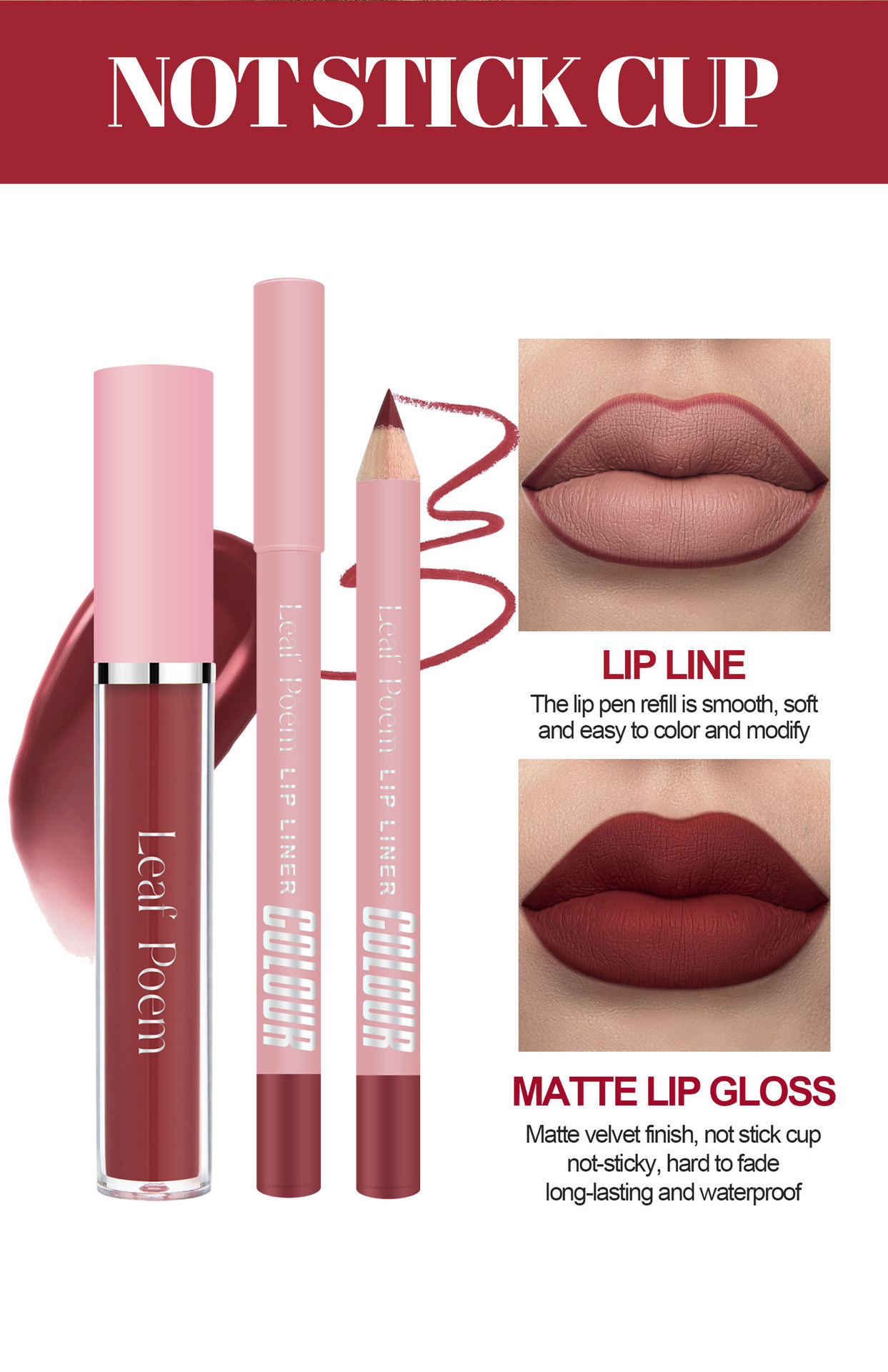 Waterproof Matte Lip Set with Long-Lasting Gloss and Liner | Shopee ...