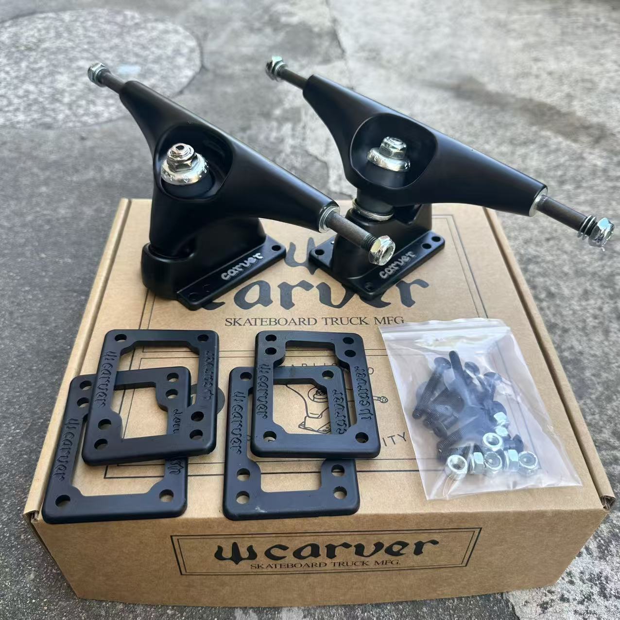 CARVER CX4 TRUCK SURF SKATEBOARD TRUCK C2 DOUBLE HOLLOW TRUCK BLACK COLOR 2PCS 1 SET SLIDE YOW ...