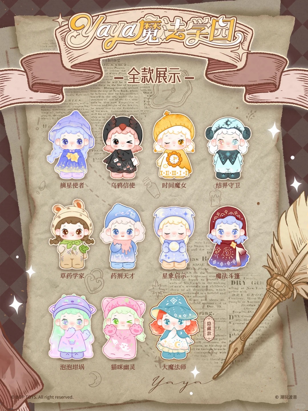 YAYA Magic Academy Series Blind Box Mini Figures Pvc with Number 8cm【10 ...