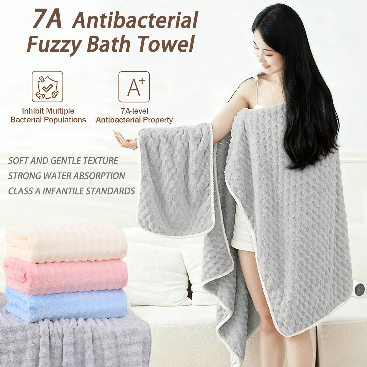 Cotton Bath Towel Absorbent Bath Towe Faster Drying Towel Towels For ...