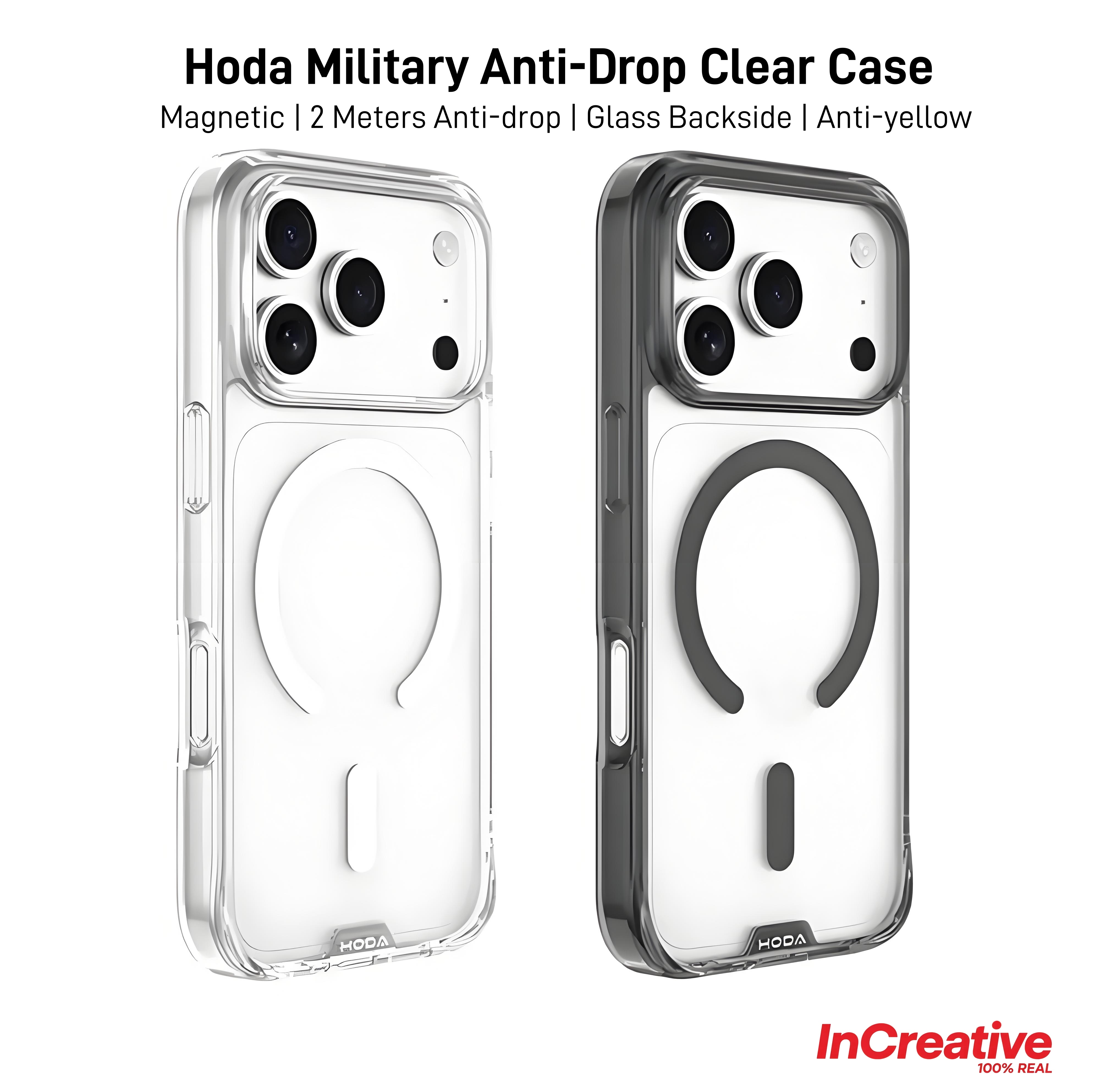 HODA Crystal Pro Military Anti-drop transparent magnetic case for ...