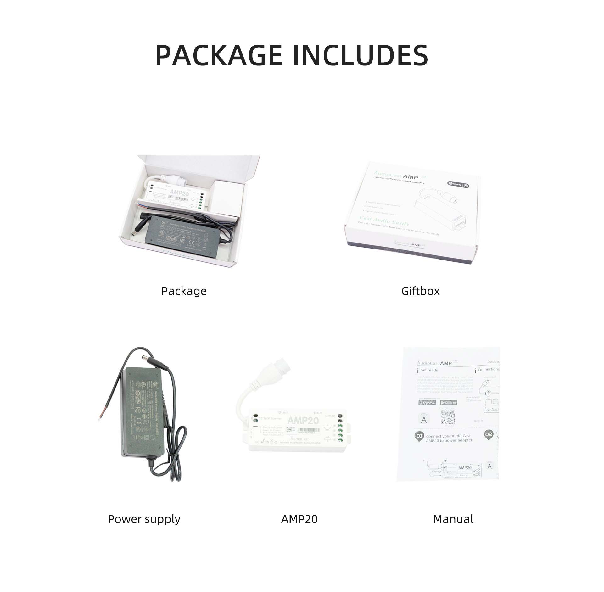 Audiocast Amp20 Wireless Streaming Amp Multi Room Capability for ...