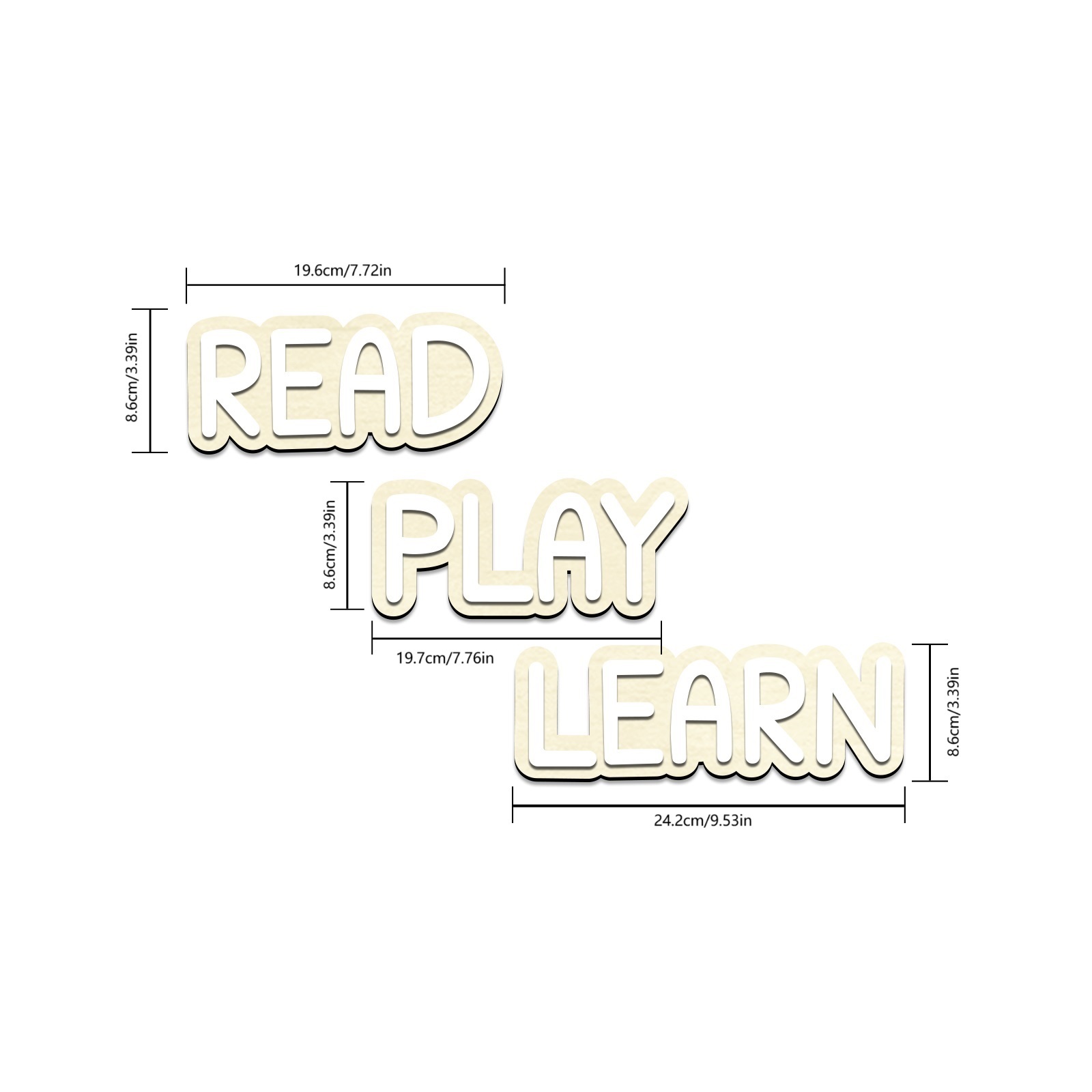 Reading Corner Wall Sign 'Read Play Learn' Nursery Decor Playroom ...