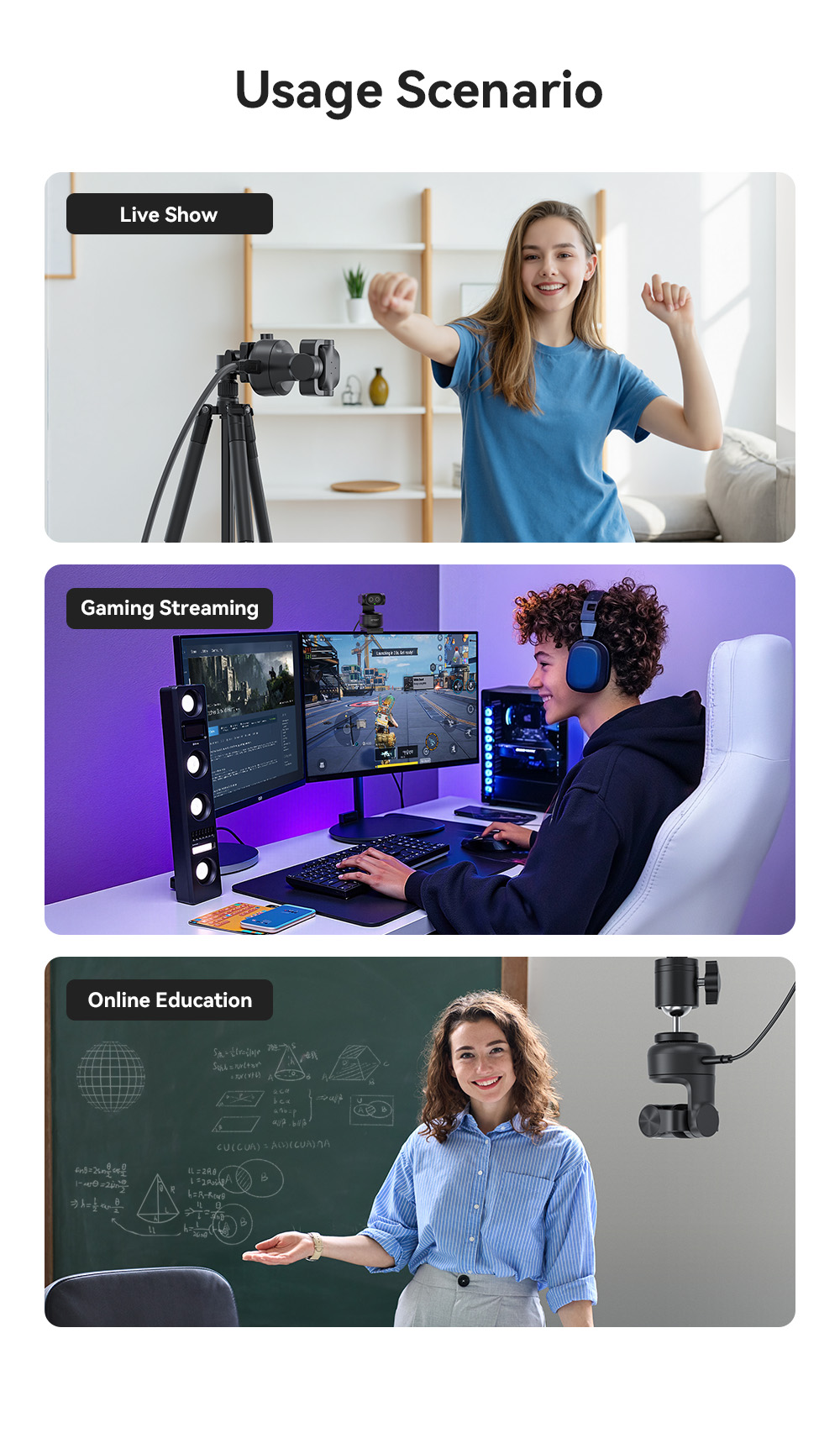 EMEET PIXY Dual-Camera AI PTZ 4K Webcam AI Tracking PDAF Autofocus ...