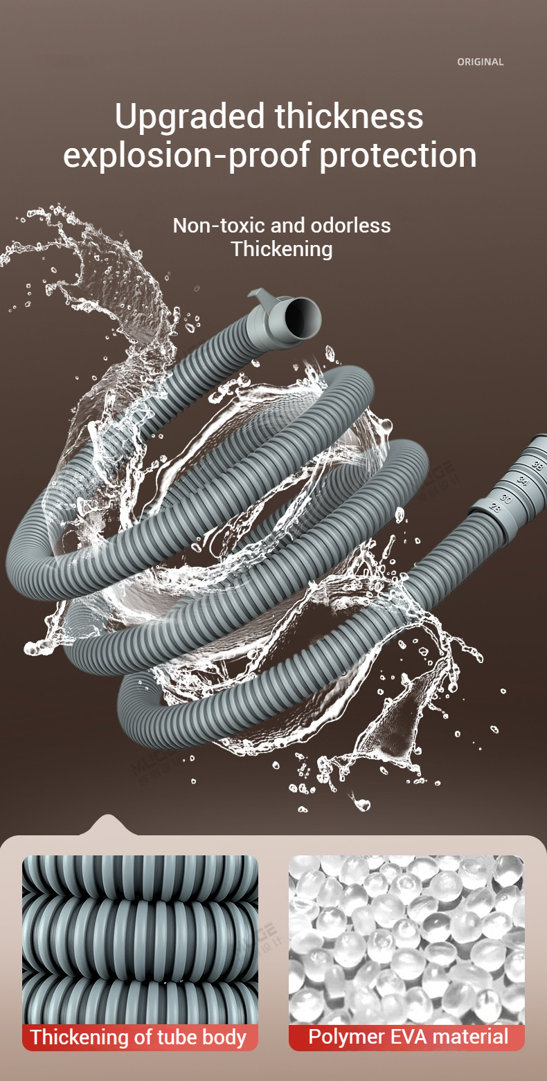 1-12M Washing Machine Drain Hose Outlet Water Pipe drainage pipe Soft ...