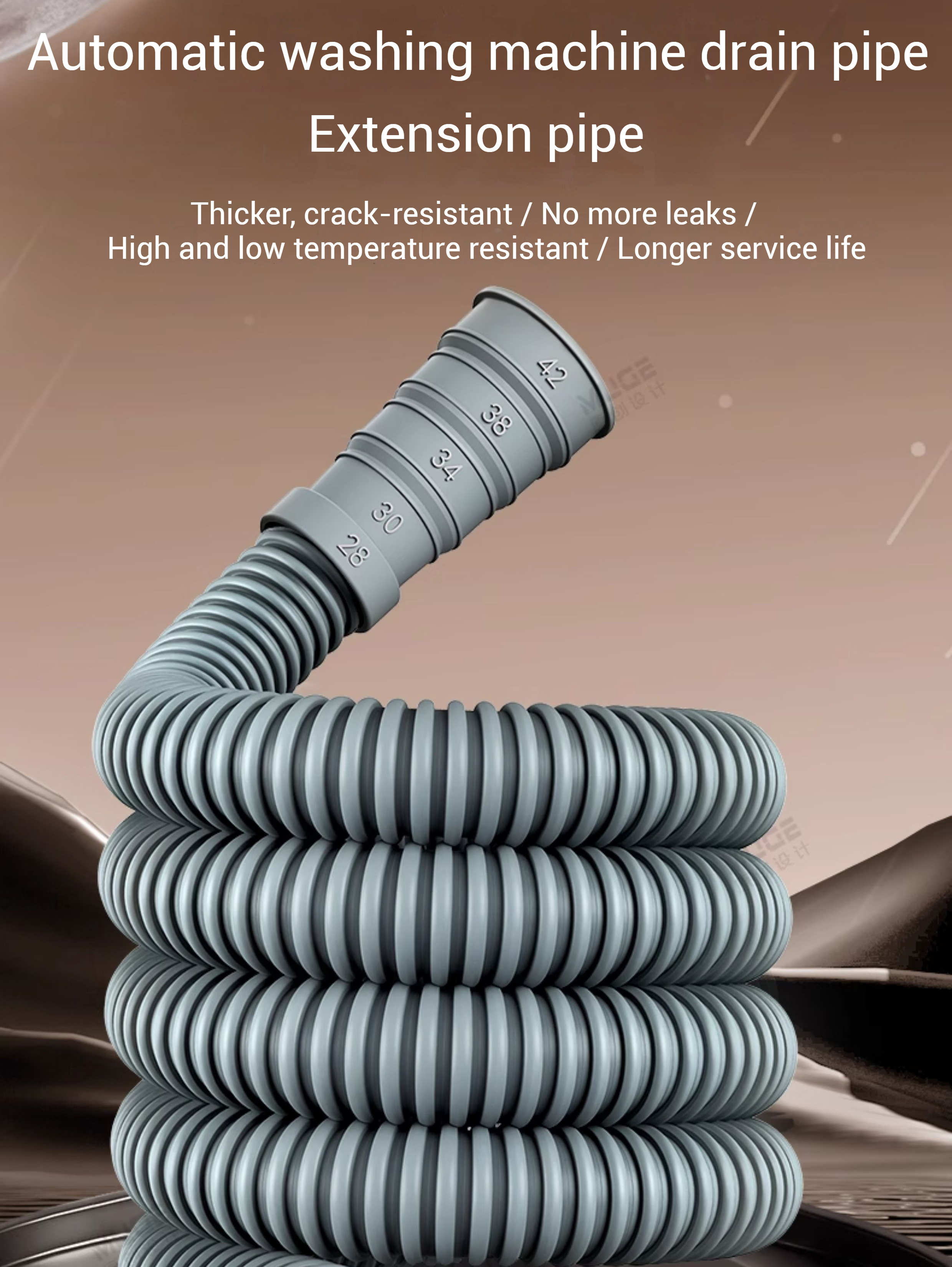1-12M Washing Machine Drain Hose Outlet Water Pipe drainage pipe Soft ...