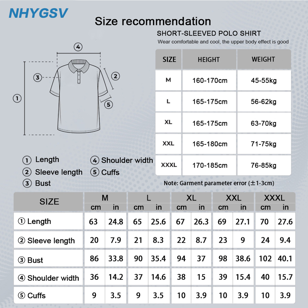 NHYGSV Men's Cool Polo Shirt Knitted Quick-Drying Fabric Khaki Business ...