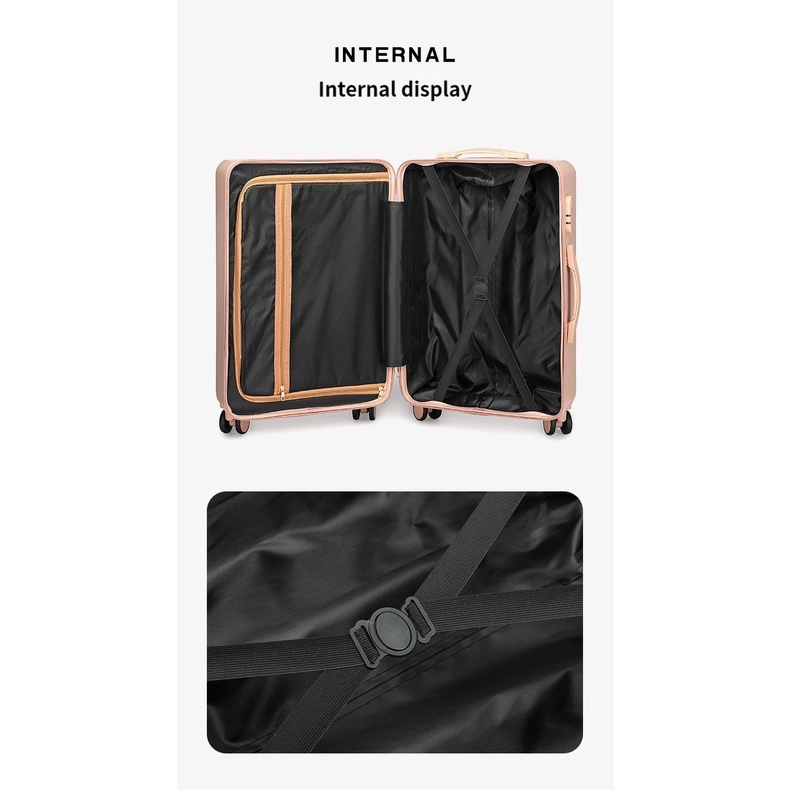 ABC MAISON 20/24/26inch Hand Carry Luggage Suitcase Full Front Open Laptop Pocket Waterproof and ...