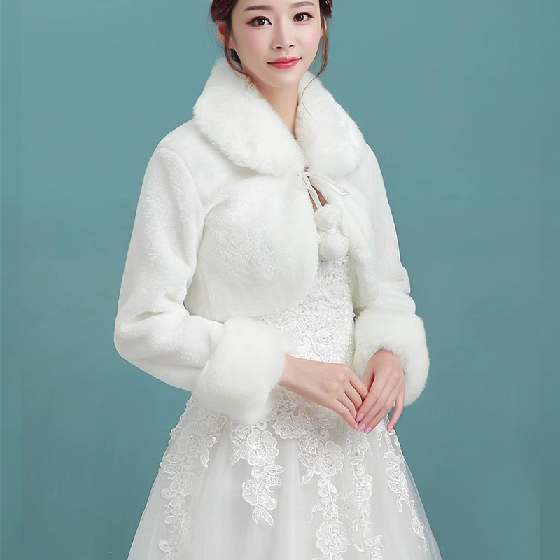 Christmas Winter Warm Faux Fur Shawl Bridal Cape for Wedding Prom Party ...
