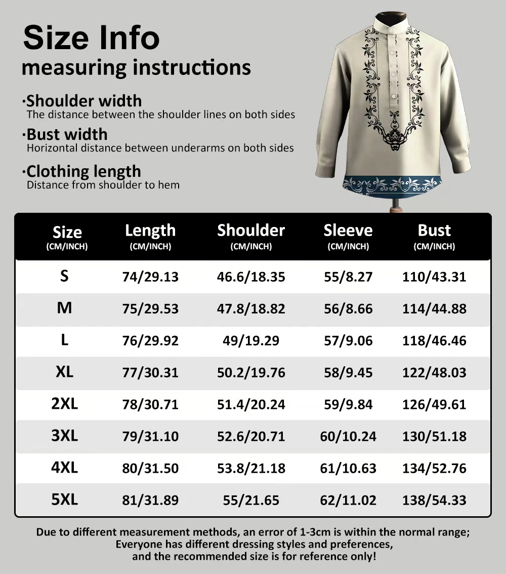 Fashionable Casual Style Ethnic Traditional Clothing Niche Men's Barong ...
