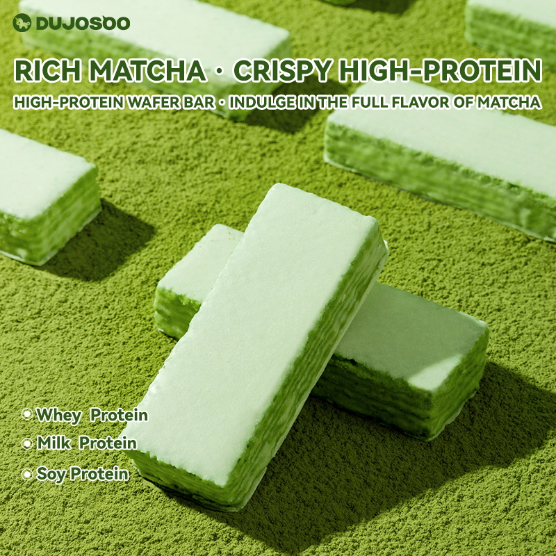DUJOSOO Matcha Protein bars Japanese Matcha Wafer High protein ...