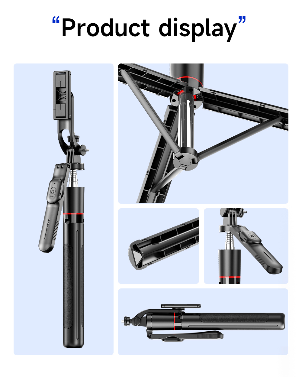 Alston balanced anti shake selfie stick 170cm 360 ° Bluetooth remote ...