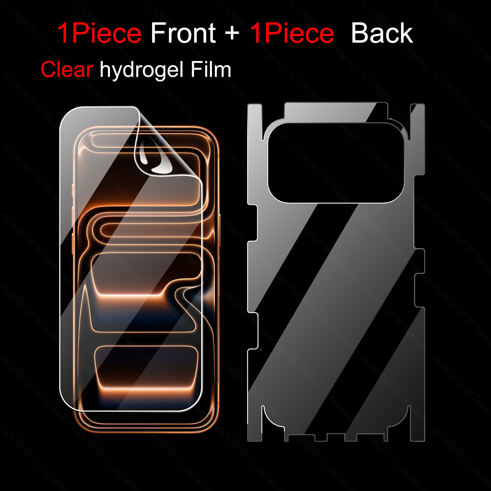 Front Back Hydrogel Film For iPhone 17 16 15 Pro 17Pro Max Plus Air ...