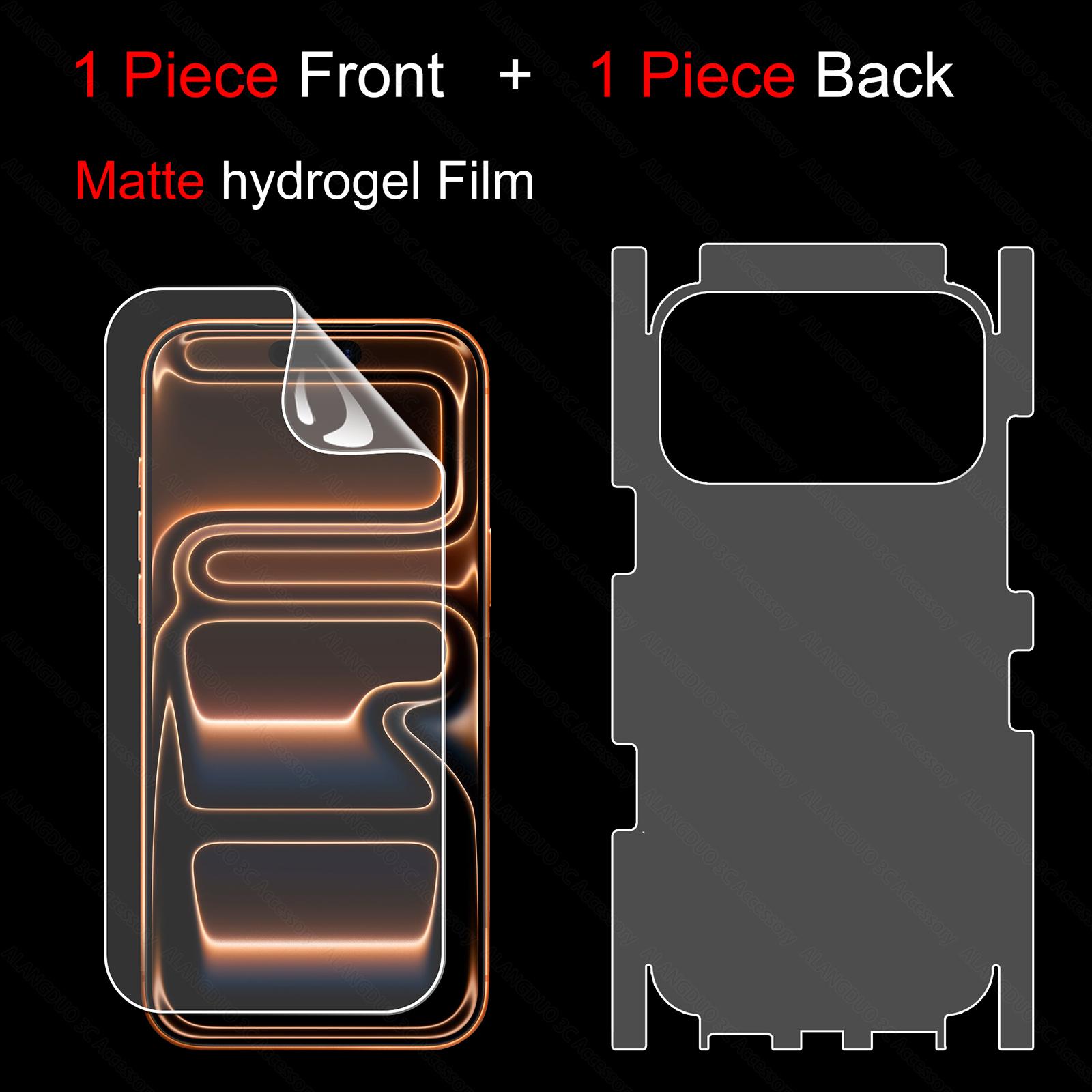Front Back Hydrogel Film For iPhone 17 16 15 Pro 17Pro Max Plus Air ...