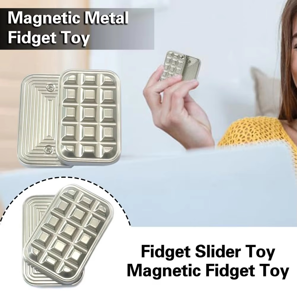 1PC Mini Fidget Mechanical Slider Magnetic Push Card Haptic Pushing ...