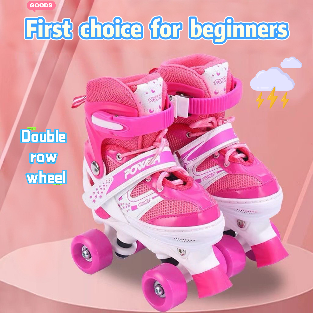 New Adjustable Double Row Roller Skating 4-Wheel Children's Roller ...