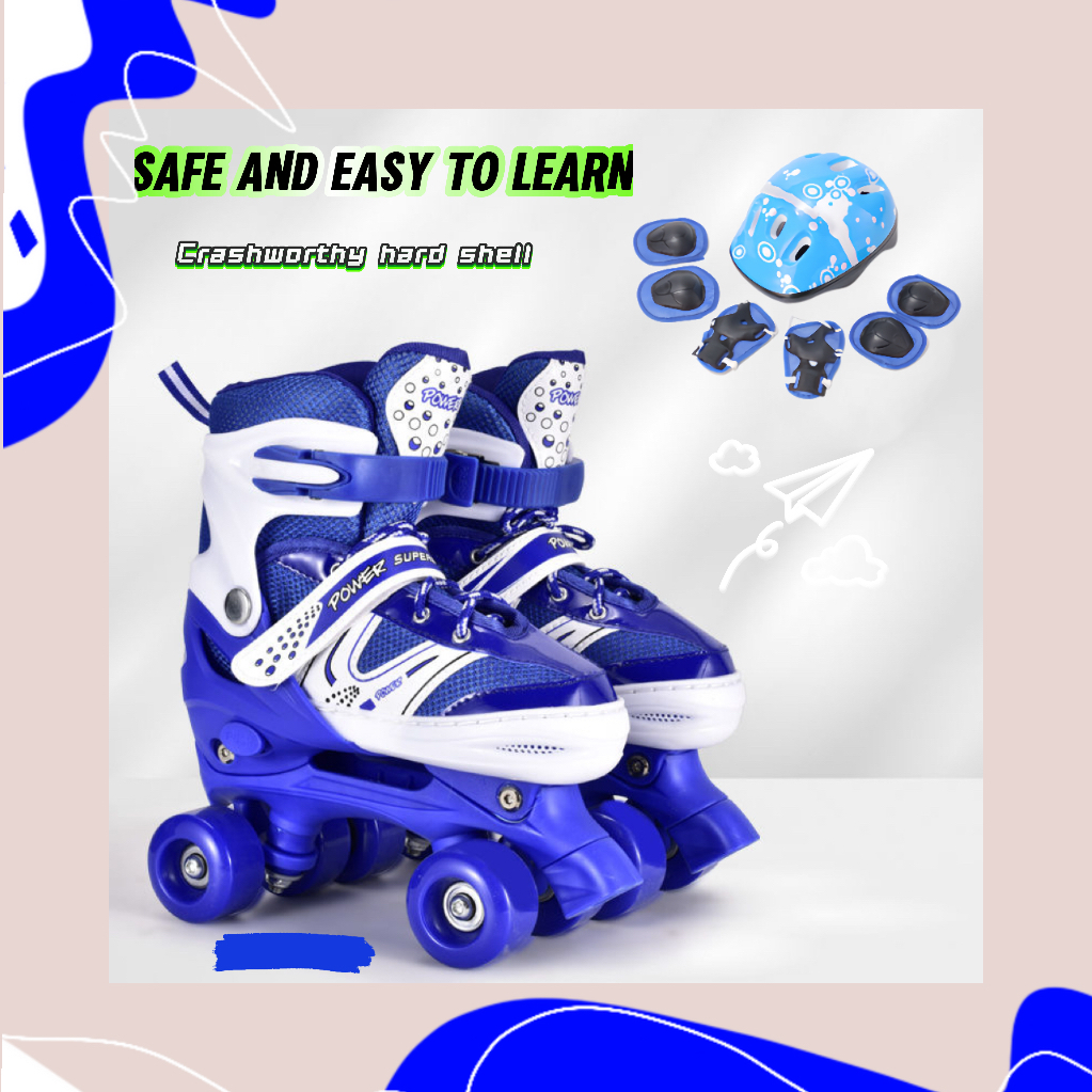 New Adjustable Double Row Roller Skating 4-Wheel Children's Roller ...