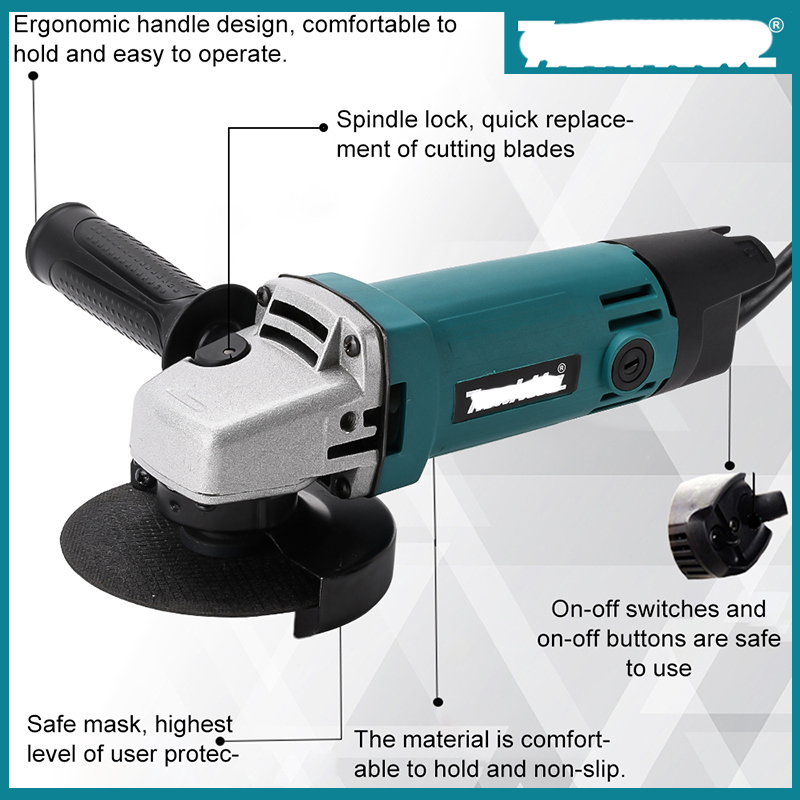 Mk1500W Electric Hand Angle Grinder Electric Power Tool | Shopee ...