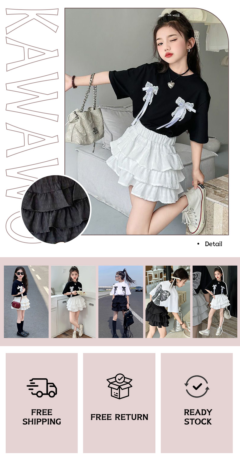 Mini Puffy Pleated Skirt for Kids Girls Korean Style Cake Layer Style ...