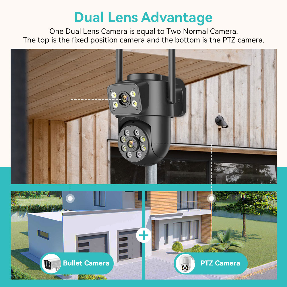 Hamrol 8CH Dual Lens 4K 8MP PTZ WIFI Security Camera H.265 WIFI NVR ...