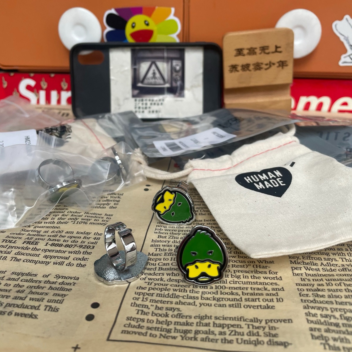 Street Wear Human Made Duck Ring nigo Same Style Couple Ring Adjustable ...